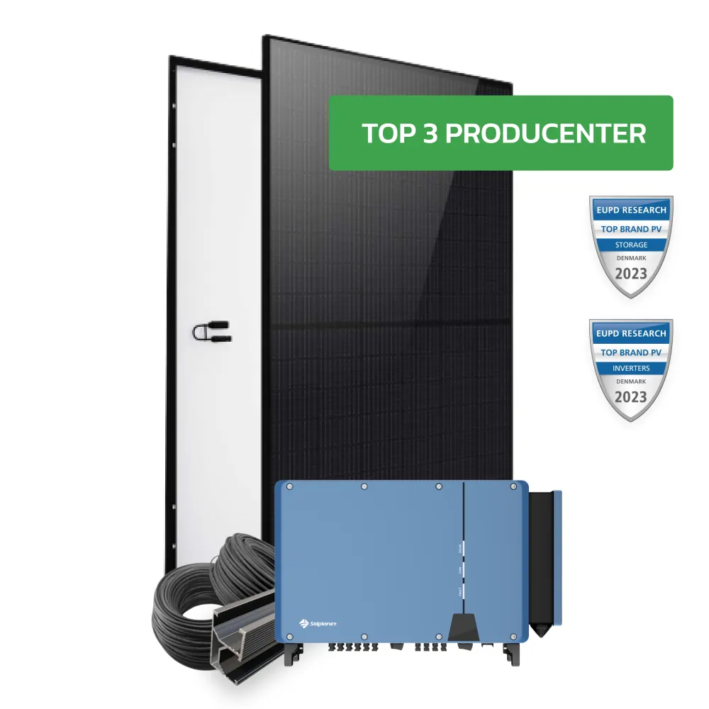 Komplet 100,49 KWp Solplanet Solcelleanlæg Til Alle Tagtyper